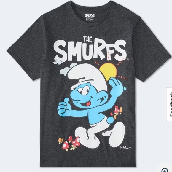 The Smurfs | Shirts | The Smurfs Graphic Tshirt Black And Blue | Poshmark